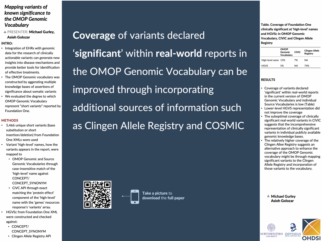 Mapping variants of known significance to the OMOP Genomic Vocabulary ...
