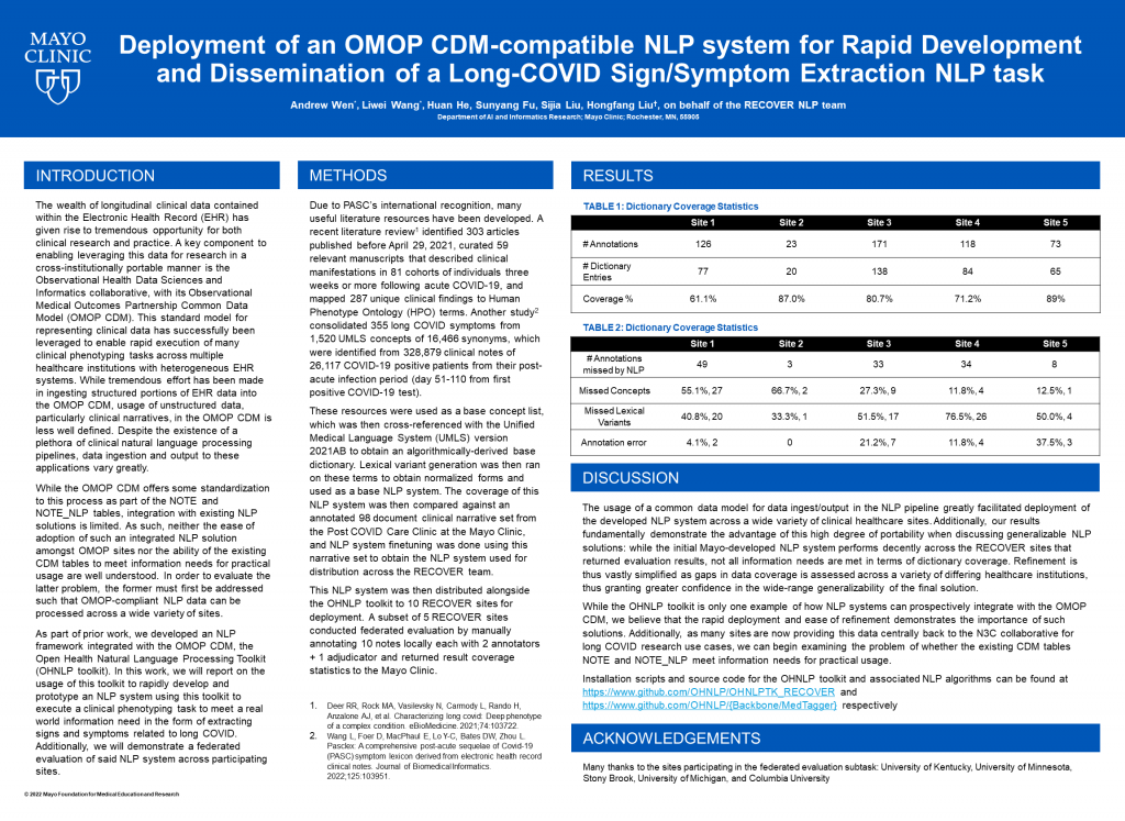 Deployment of an OMOP CDM-compatible NLP system for Rapid Development ...